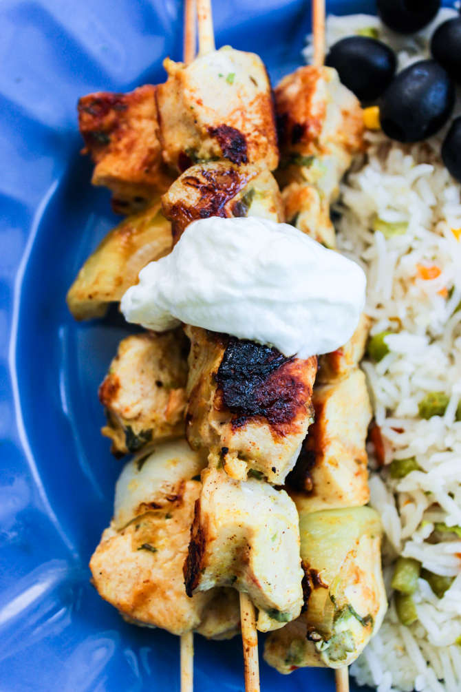 Mediterranean Chicken Kabobs | Gimme Delicious