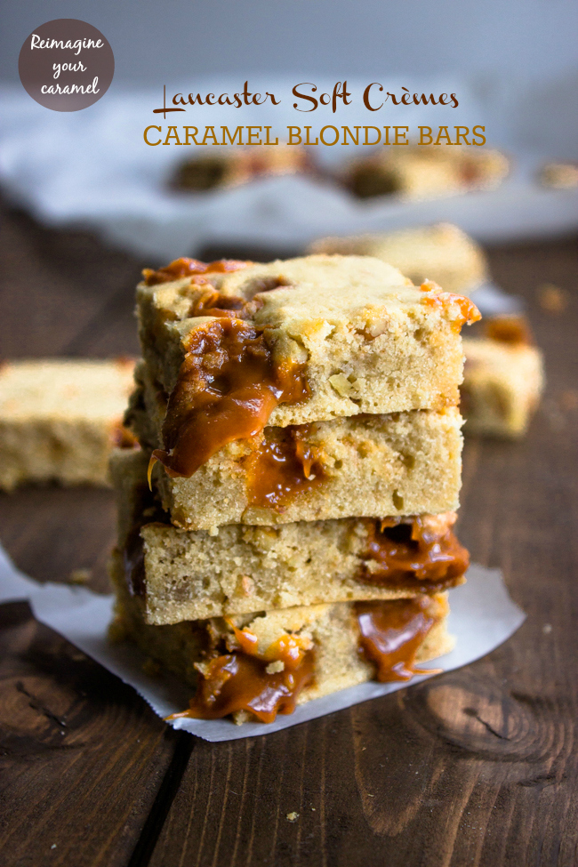 Lancaster Soft Cremes Caramel Blondie Bars | Gimme Delicious