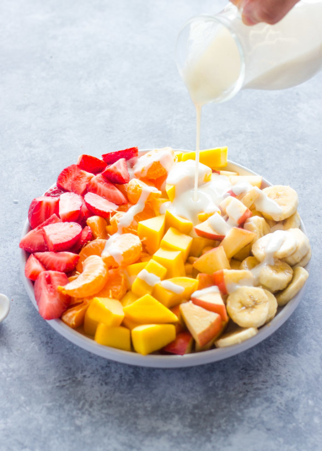 3 Ingredient Healthy Honey Yogurt Fruit Sauce / Dip | Gimme Delicious