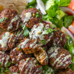 Easy Baked Kofta Patties with Tahini Sauce | Gimme Delicious
