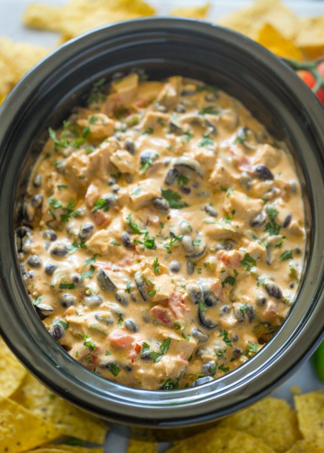 Slow Cooker Queso Chicken Dip | Gimme Delicious