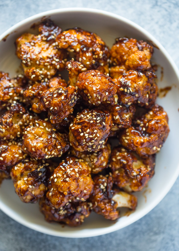 Crispy Sesame Cauliflower Bites | Gimme Delicious