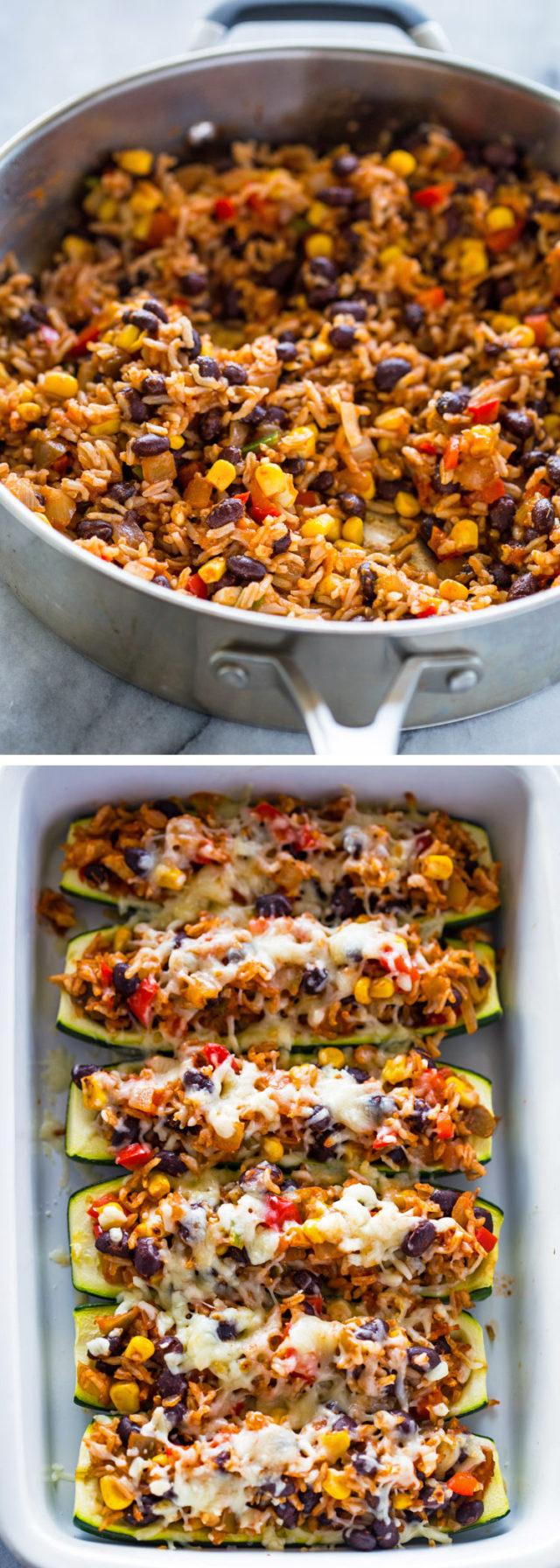Meatless Zucchini Burrito Boats | Gimme Delicious