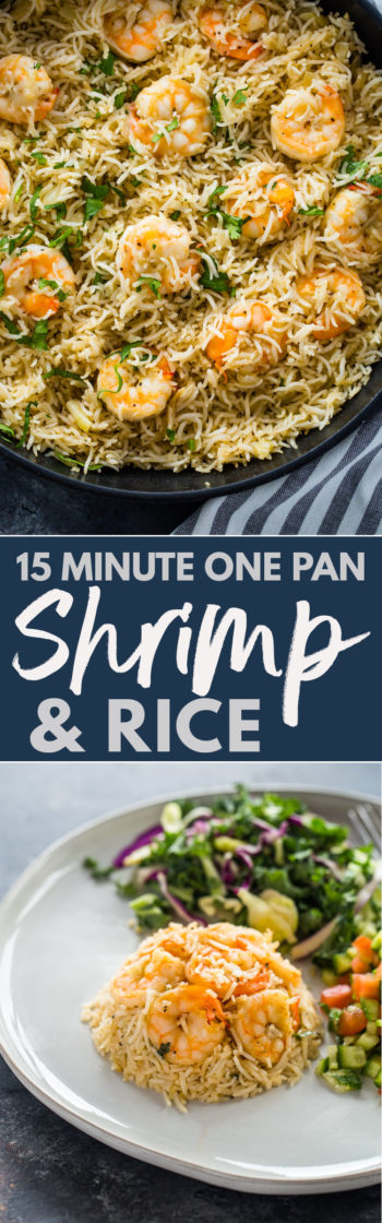 15 Minute One Pan Shrimp and Rice | Gimme Delicious