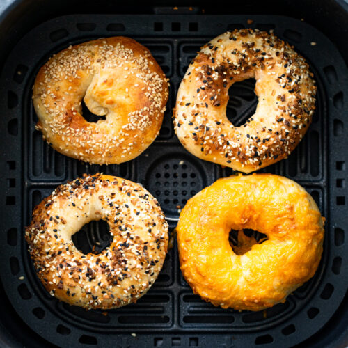 15 Minute Air Fryer Bagels | Gimme Delicious