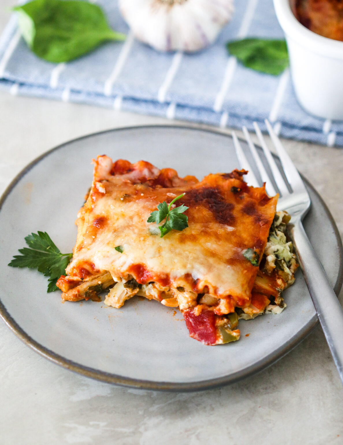 Creamy Chicken Lasagna | Gimme Delicious
