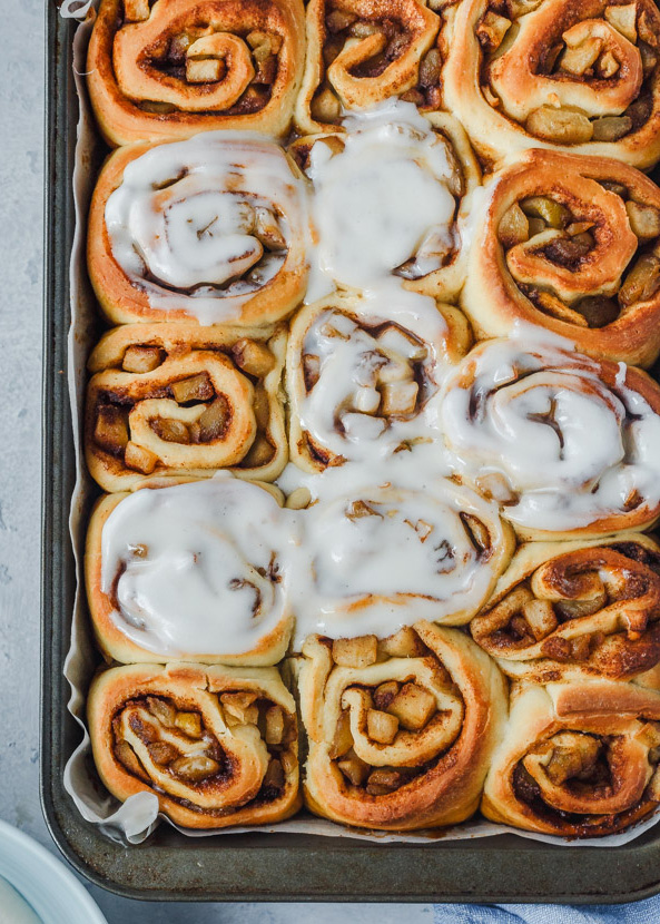 Apple Pie Cinnamon Rolls with Cream Cheese Icing | Gimme Delicious