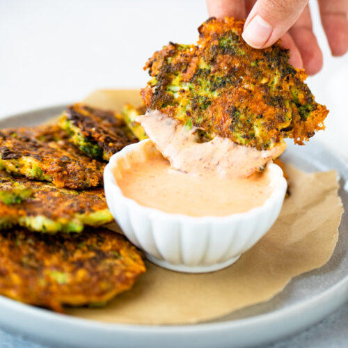 Cheesy Broccoli Fritters | Gimme Delicious