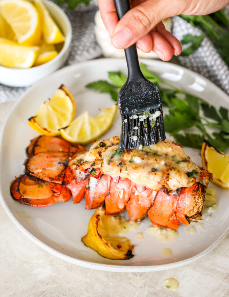 Broiled Lobster Tails with Garlic Lemon Butter | Gimme Delicious