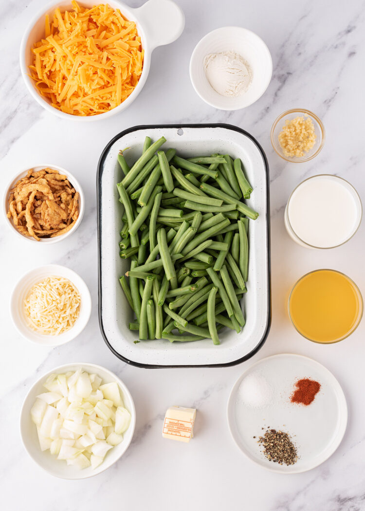 Cheesy Loaded Green Bean Casserole | Gimme Delicious