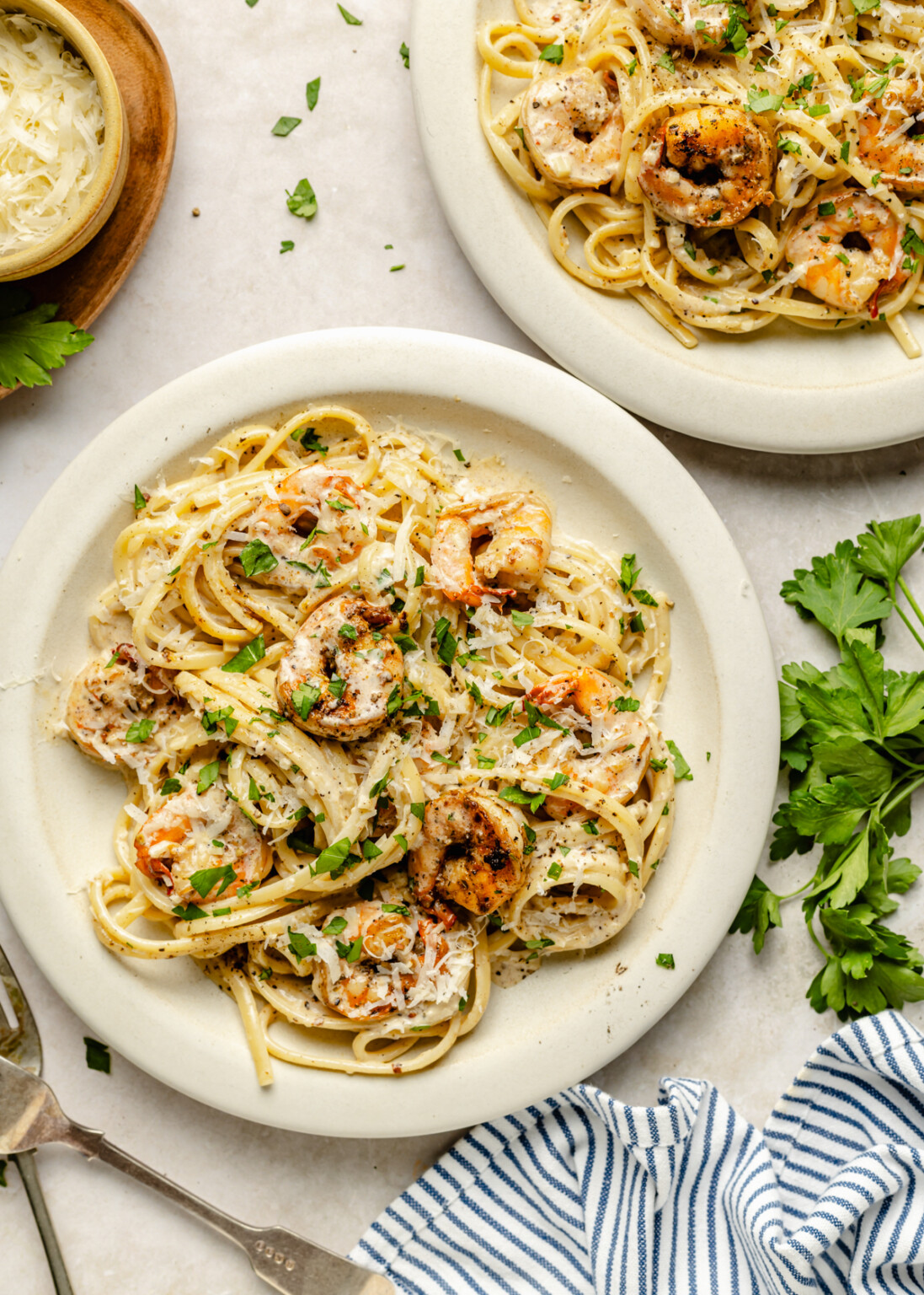 Creamy Garlic Shrimp Pasta | Gimme Delicious