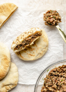 Arayes (Middle Eastern Burger Stuffed Pita) | Gimme Delicious