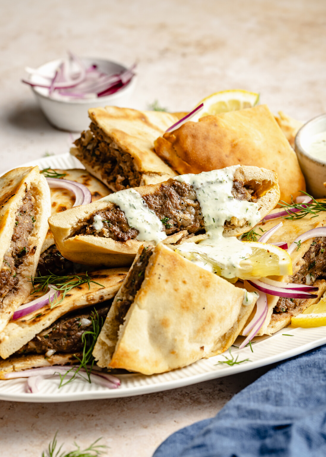 Arayes (Middle Eastern Burger Stuffed Pita) | Gimme Delicious
