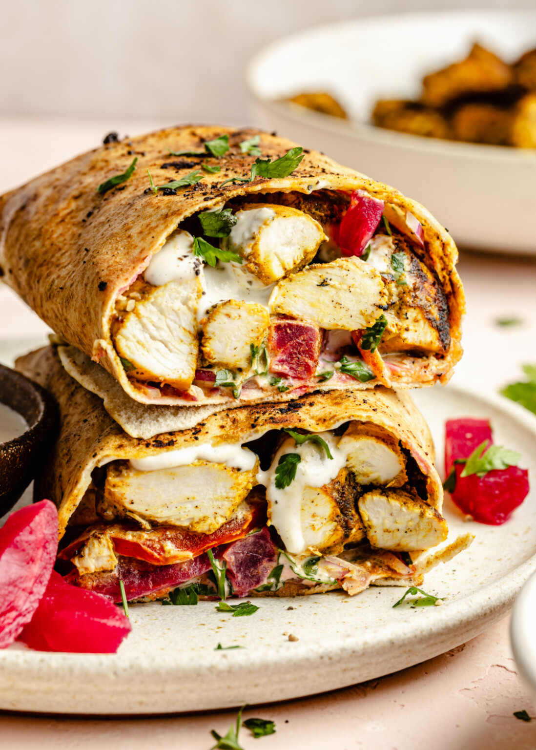 Chicken Shawarma Wraps | Gimme Delicious