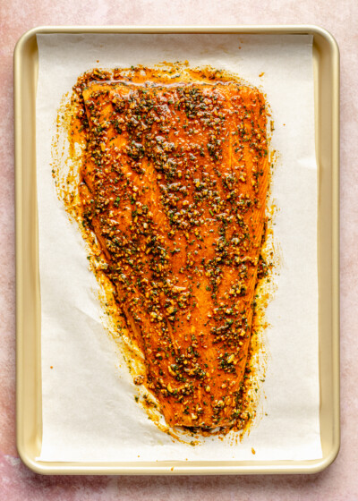 Spicy Middle Eastern Baked Salmon | Gimme Delicious