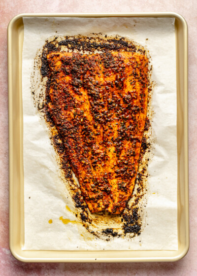 Spicy Middle Eastern Baked Salmon | Gimme Delicious