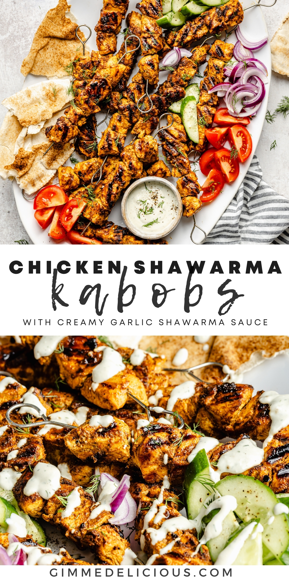 Grilled Chicken Shawarma Kebabs | Gimme Delicious