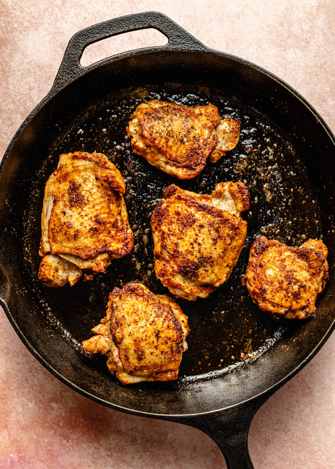 Crispy Skin Skillet Chicken Thighs | Gimme Delicious