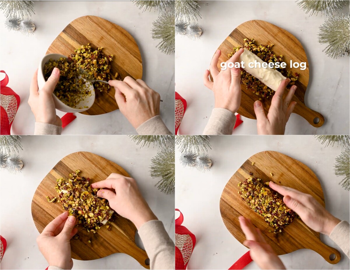 Cranberry Pistachio Goat Cheese Log | Gimme Delicious