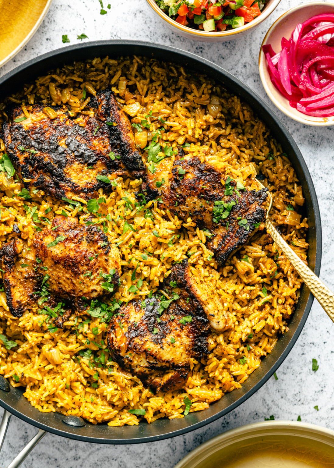 One Pan Chicken Shawarma and Rice | Gimme Delicious