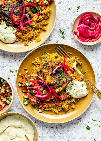 One Pan Chicken Shawarma and Rice | Gimme Delicious